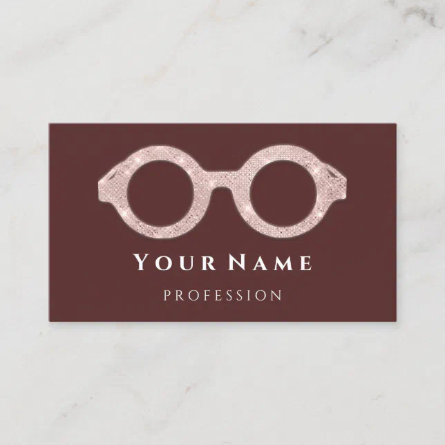 100 Optician Rose Eye Care Optic Fashion Glasses Business Card | Zazzle