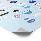 100 Pieces of Pyrex - Light Blue Poster | Zazzle