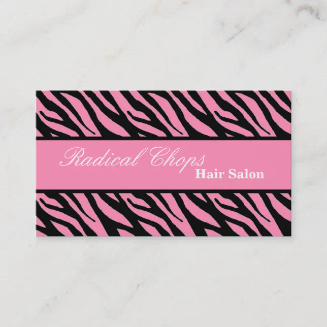 100 Pink Black Zebra Print Pattern Business Card | Zazzle