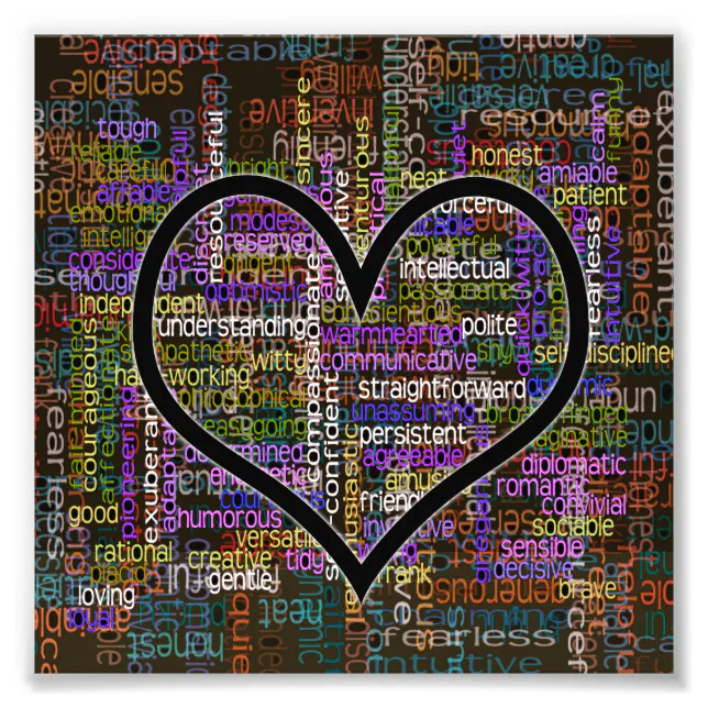 100 Positive Words Photo Print | Zazzle