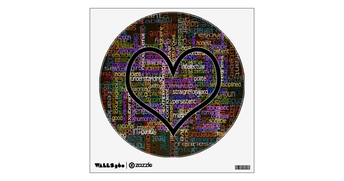 100 Positive Words Wall Decal | Zazzle