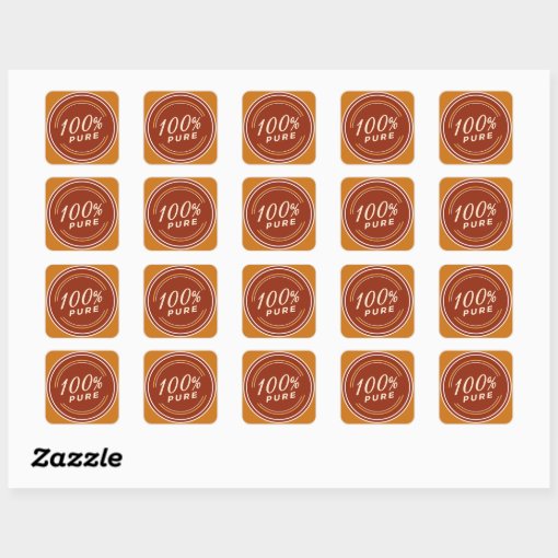 100% Pure Product Quality Square Sticker | Zazzle