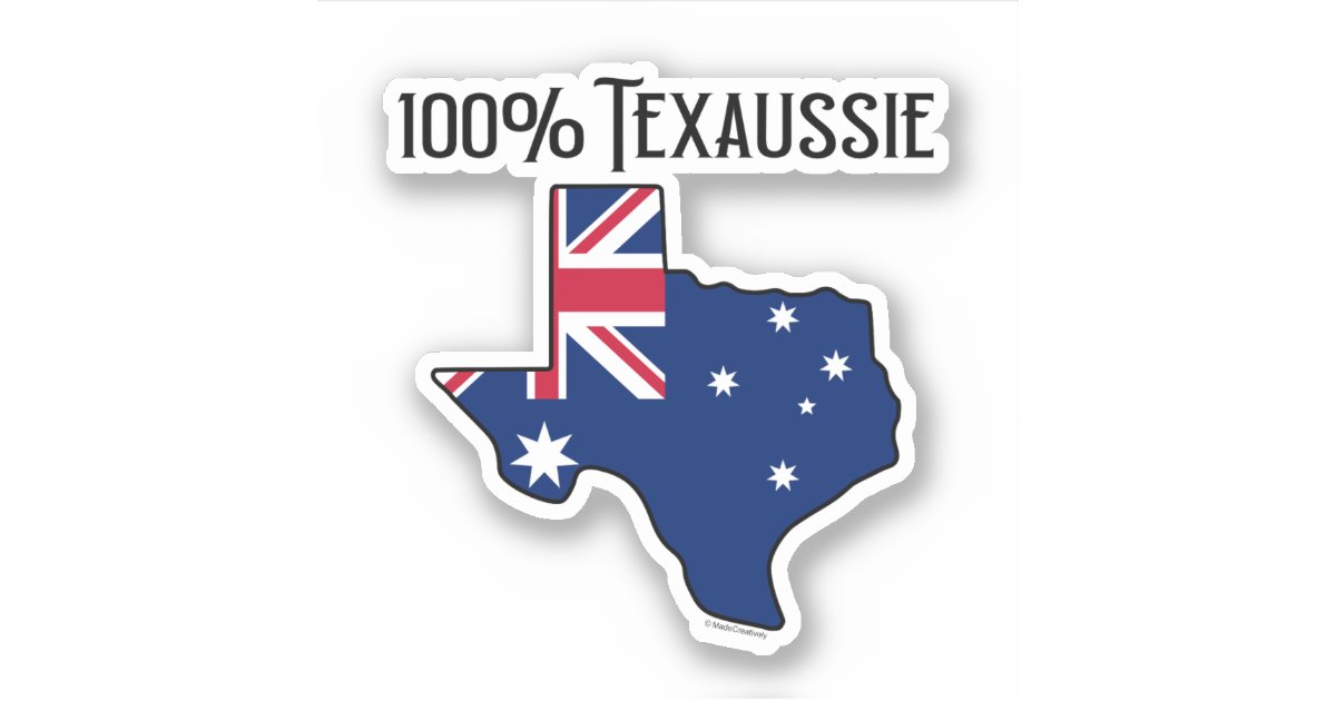 100% Texaussie Custom-Cut Vinyl Sticker | Zazzle