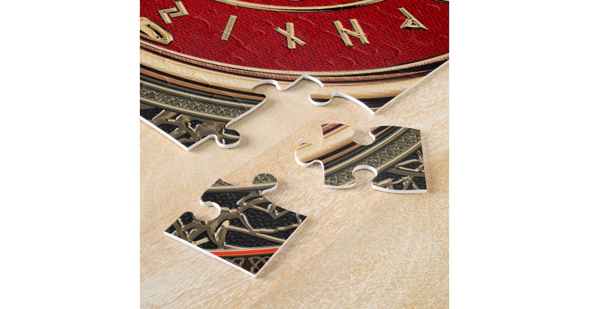 [100] Vegvisir - Viking Gold Magic Runic Compass Jigsaw Puzzle | Zazzle