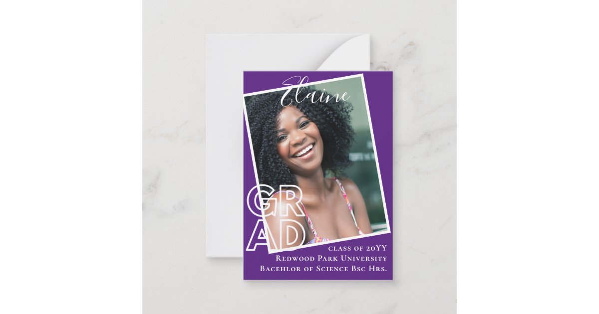100 x BUDGET Graduation Announcement PHOTO Modern | Zazzle