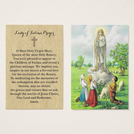 100 x Lady of Fatima Prayer Cards | Zazzle.com