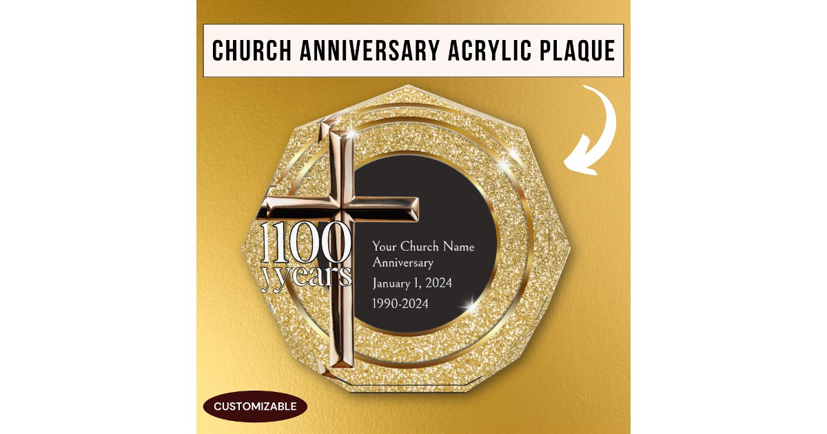 100 Years Church Anniversary Award Plaque | Zazzle