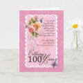 100 years old greeting card - roses and butterflie | Zazzle