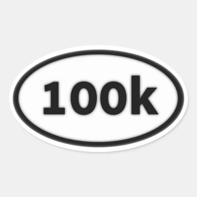 100k oval sticker | Zazzle