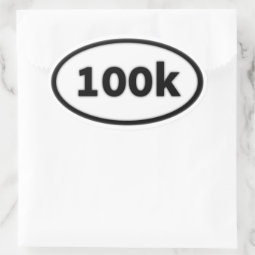 100k oval sticker | Zazzle