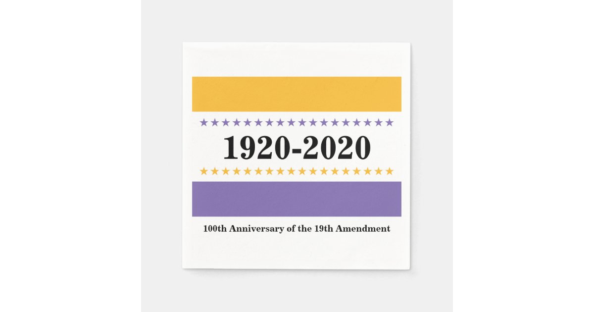 100th Anniversary 19th Amendment Set of 50 Napkins | Zazzle