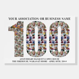 100th Anniversary Celebration 100 Photo Welcome Foam Board | Zazzle
