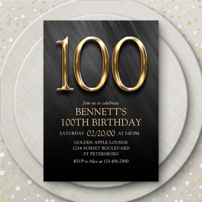 100th Birthday Invitation | Zazzle