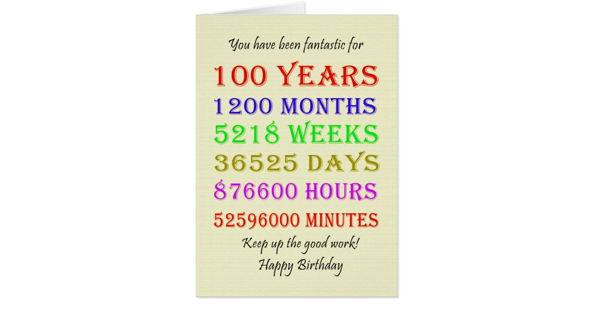 100th Birthday Milestones | Zazzle