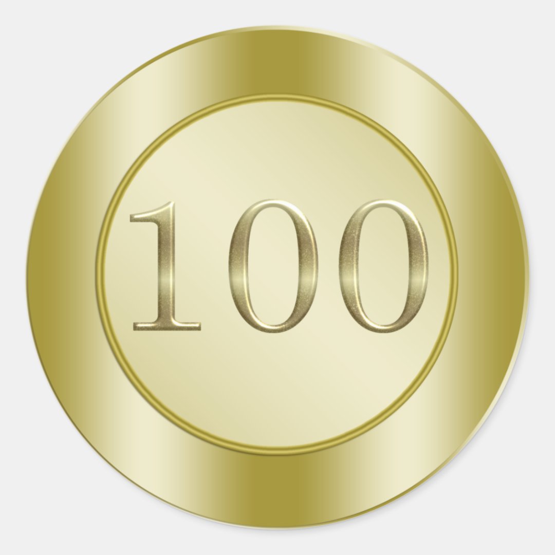 100th Birthday Party Classic Round Sticker | Zazzle