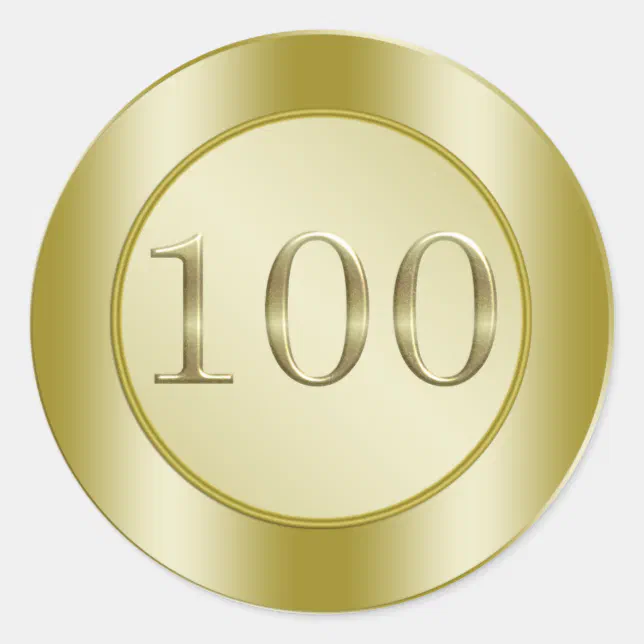 100th Birthday Party Classic Round Sticker | Zazzle