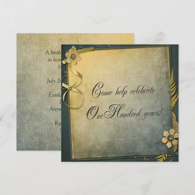 100th Birthday Party Invitation | Zazzle