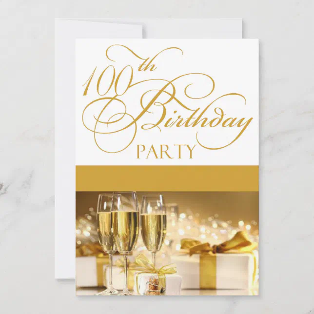 100th Birthday Party Personalized Invitation | Zazzle