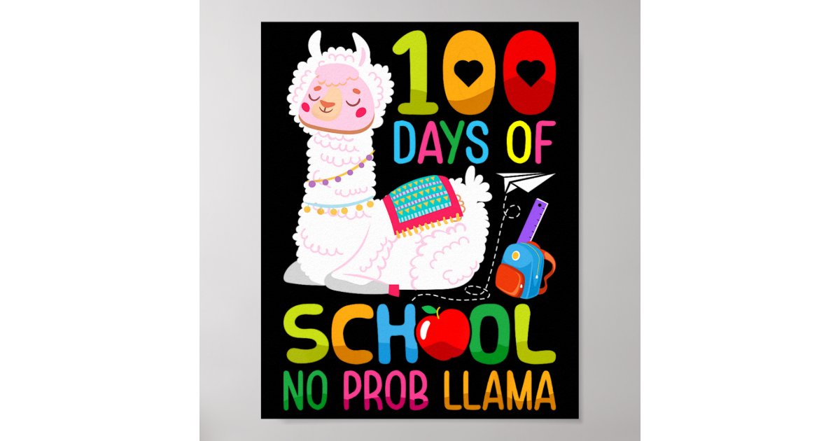 100th Day of School Unicorn Girls 100 Days of Scho Poster | Zazzle