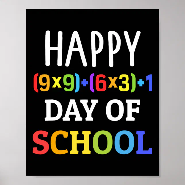 100th Day Of School With Math Formula For 100 Days Poster | Zazzle