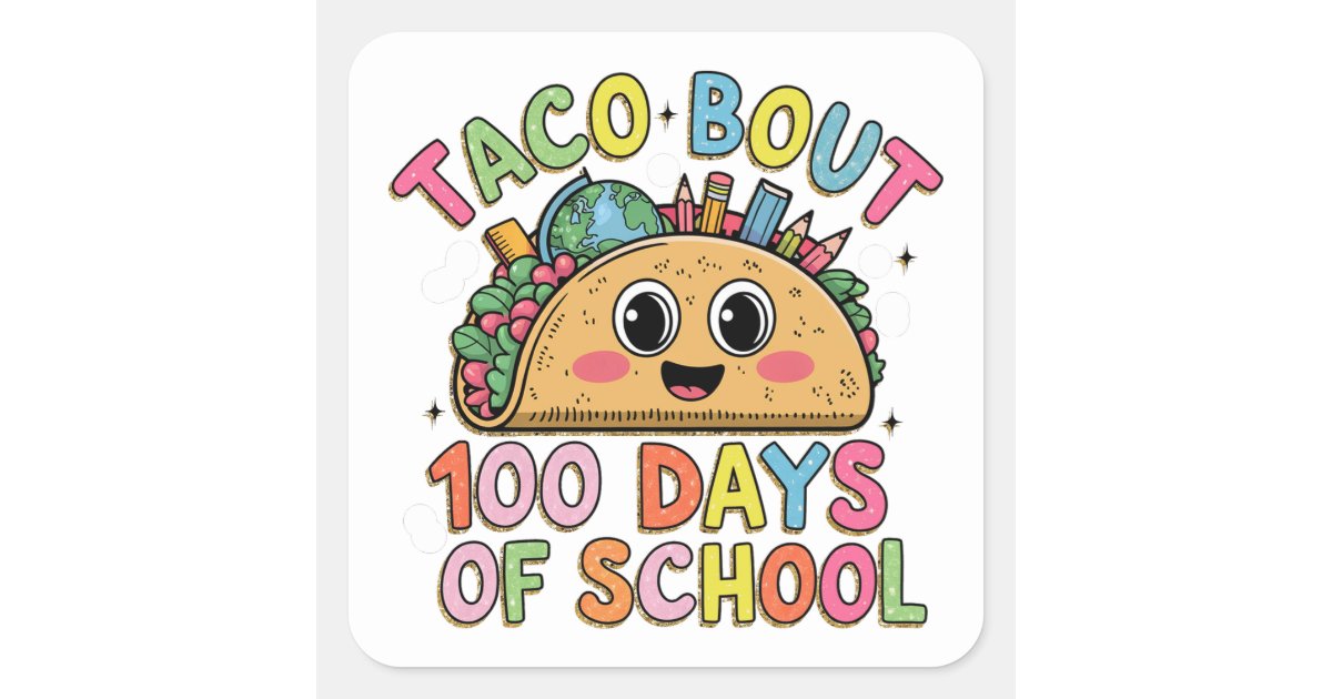 100th Day School Sticker | Zazzle