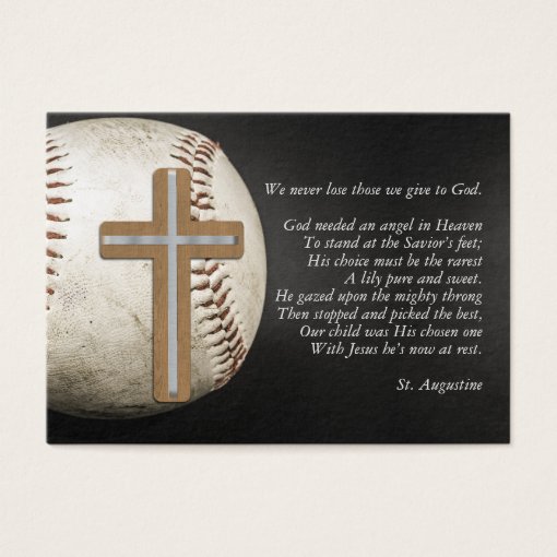 100x BASEBALL Memorial Prayer Card Photo and Verse | Zazzle