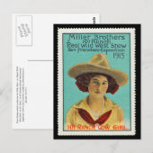 101 Ranch Cowgirl Poster Stamp #3, Panama-Pacific Postcard | Zazzle