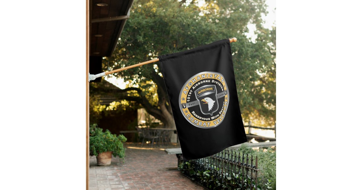 101st Airborne Division Afghanistan Veteran House Flag | Zazzle