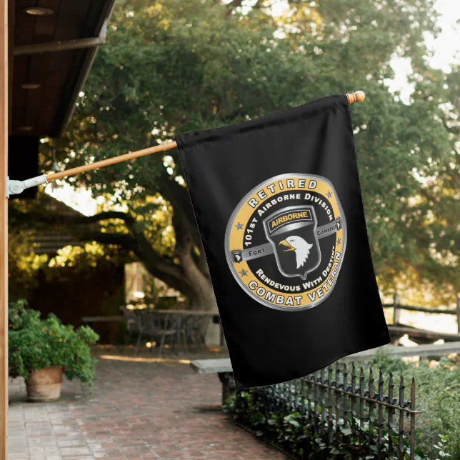 101st Airborne Division Retired Veteran House Flag | Zazzle