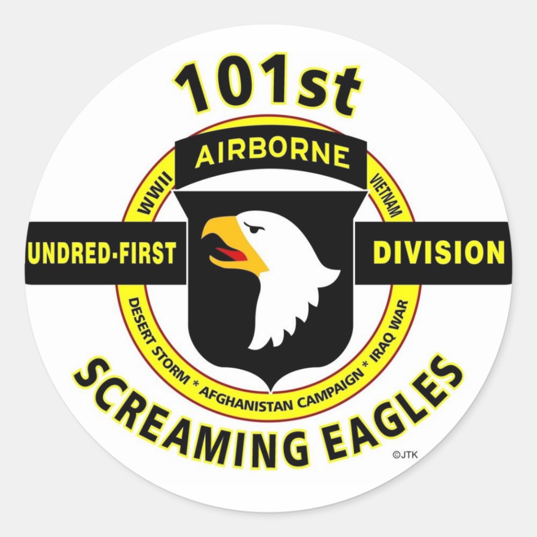101ST AIRBORNE DIVISION "SCREAMING EAGLES" CLASSIC ROUND STICKER | Zazzle
