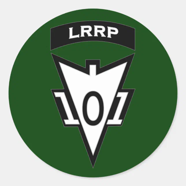 101st Airborne LRRP Recondo pocket patch Classic Round Sticker | Zazzle