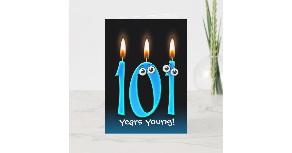 101st birthday candles on black card | Zazzle
