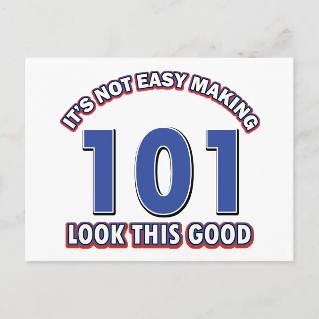 101st birthday designs postcard | Zazzle