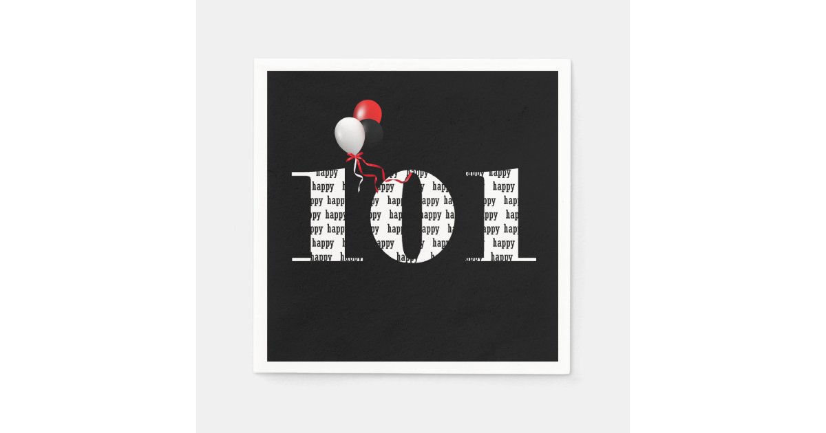 101st Birthday party balloons Napkins | Zazzle