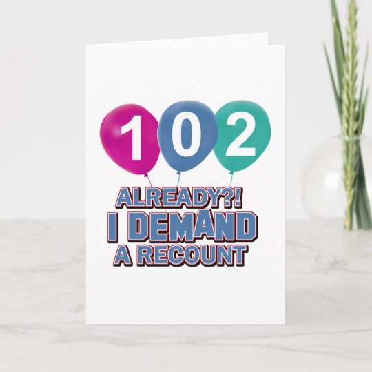 102nd birthday designs card | Zazzle.com