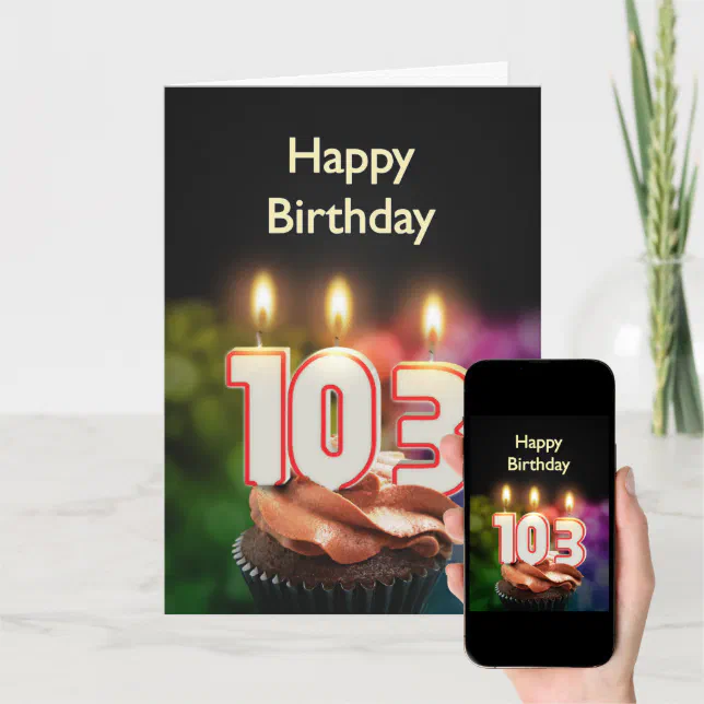 103rd Birthday card with Candles | Zazzle