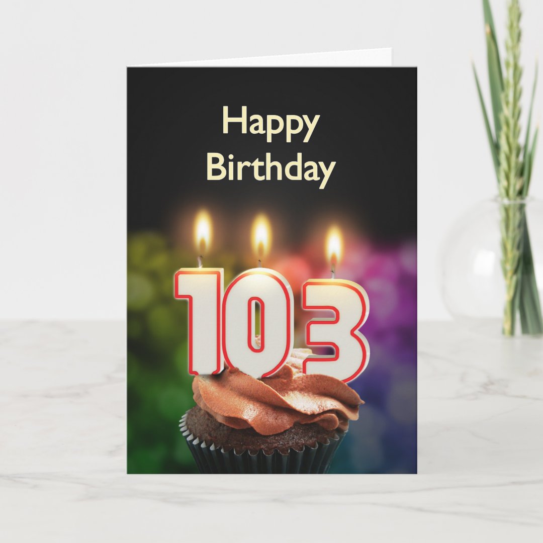103rd Birthday card with Candles | Zazzle