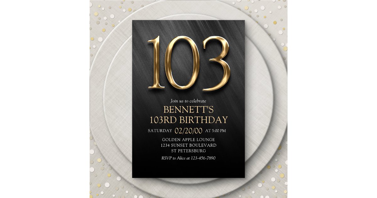 103rd Birthday Invitation | Zazzle