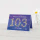 103rd Birthday - Star Numbers - Blue - Age 103 Card | Zazzle