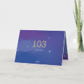 103rd Birthday - Star Numbers - Blue - Age 103 Card | Zazzle