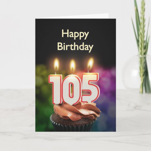 105th Birthday card with Candles | Zazzle