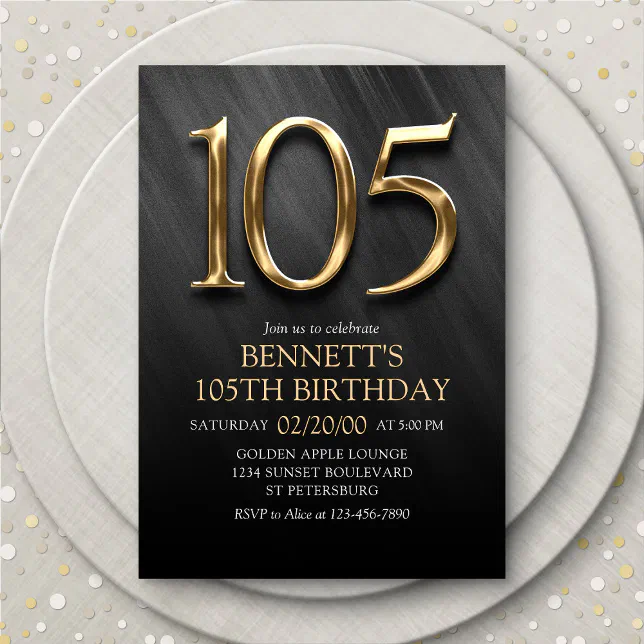 105th Birthday Invitation | Zazzle