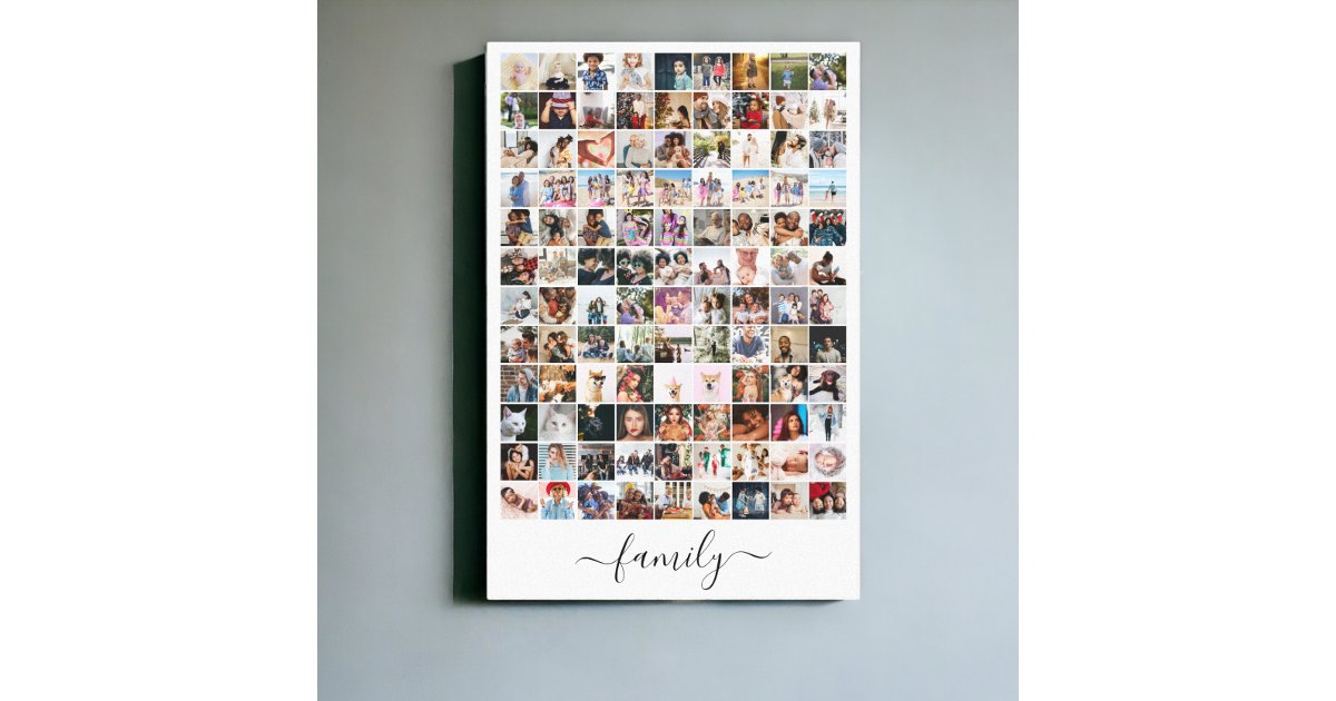 108 Photo Collage Unique Personalized DIY Custom Canvas Print | Zazzle