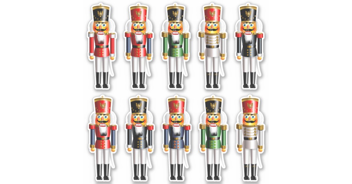 10 Christmas Nutcrackers Sticker | Zazzle