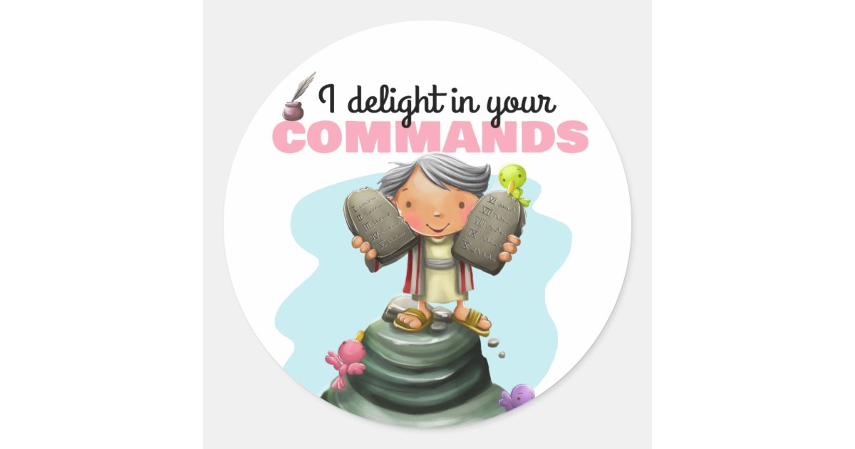 10 commandments Bible kids stickers | Zazzle