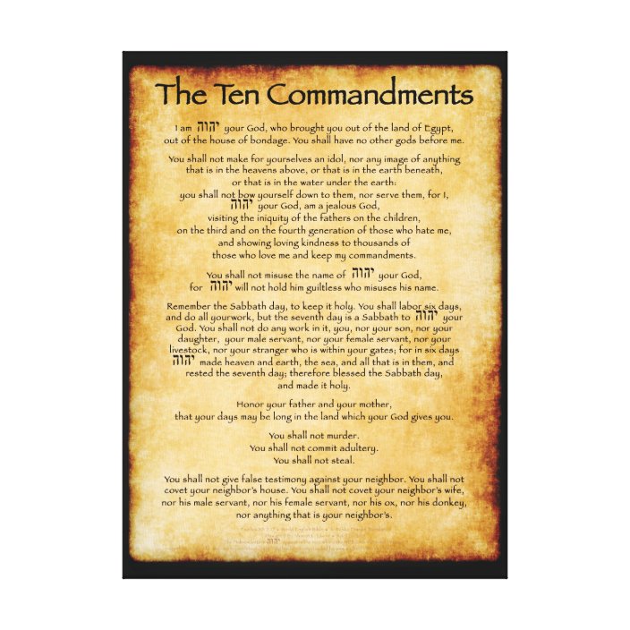 10 Commandments - Canvas | Zazzle.com