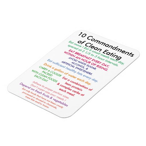 10 Commandments of Clean Eating Magnet | Zazzle