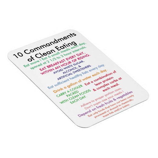10 Commandments of Clean Eating Magnet | Zazzle
