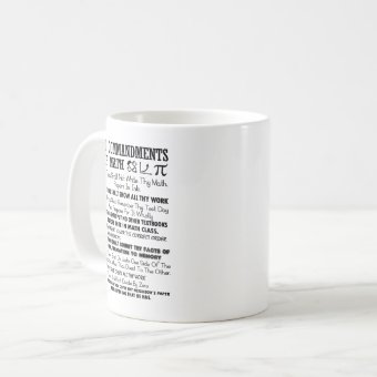 10 Commandments Of Math Mug | Zazzle