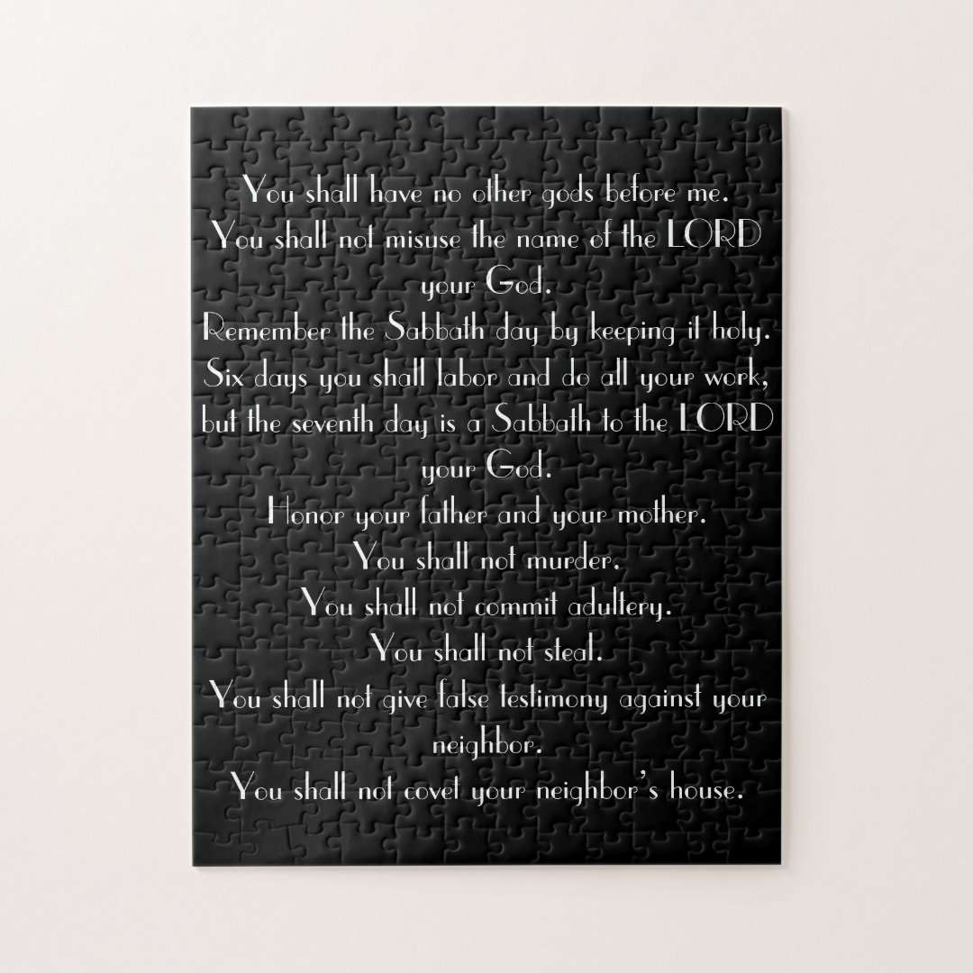 10 Commandments Puzzle - Black and White | Zazzle